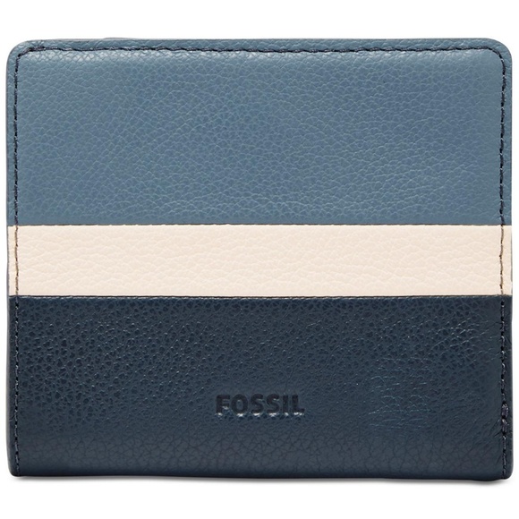 Fossil | Bags | Fossil Emma Rfid Leather Mini Wallet Multi Blue | Poshmark